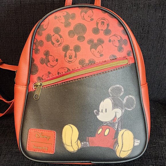 Disney | Bags | Loungefly Disney Red Black Mickey Mini Backpack Bag ...